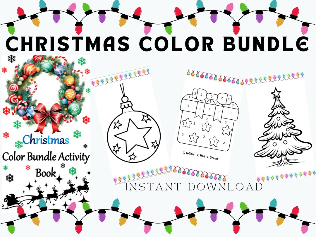 Kids Color Bundle Digital Download Activity Pack With Color by Number ...