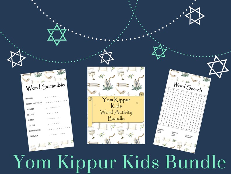 Yom Kippur Kids Word Activity Bundles Instant Download Digital Book - Etsy
