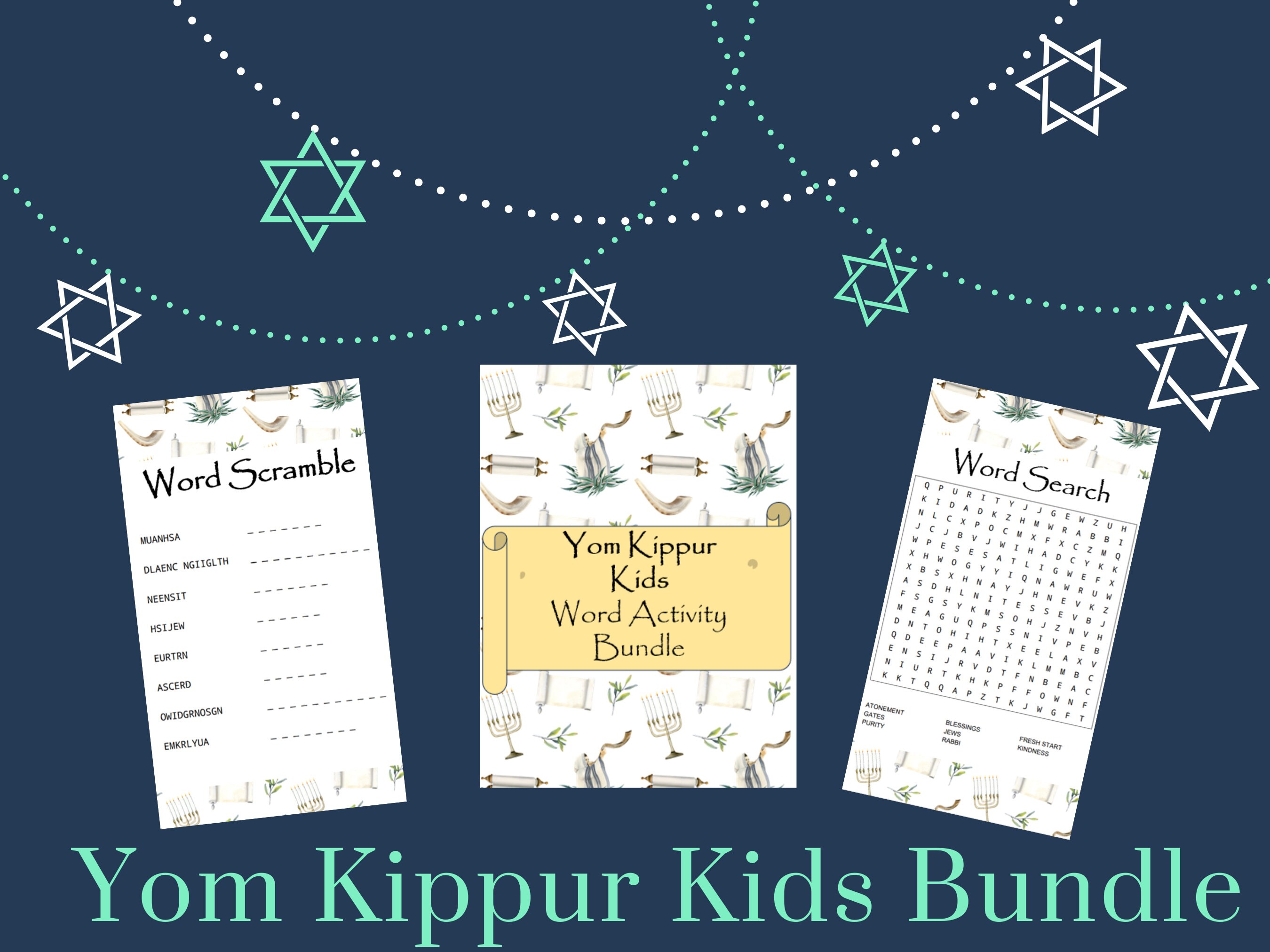 Yom Kippur Kids Word Activity Bundles Instant Download Digital Book - Etsy