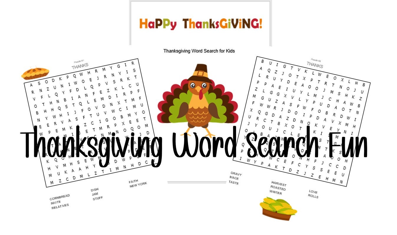 Thanksgiving Word Search Printable, Thanksgiving Game, Thanksgiving ...