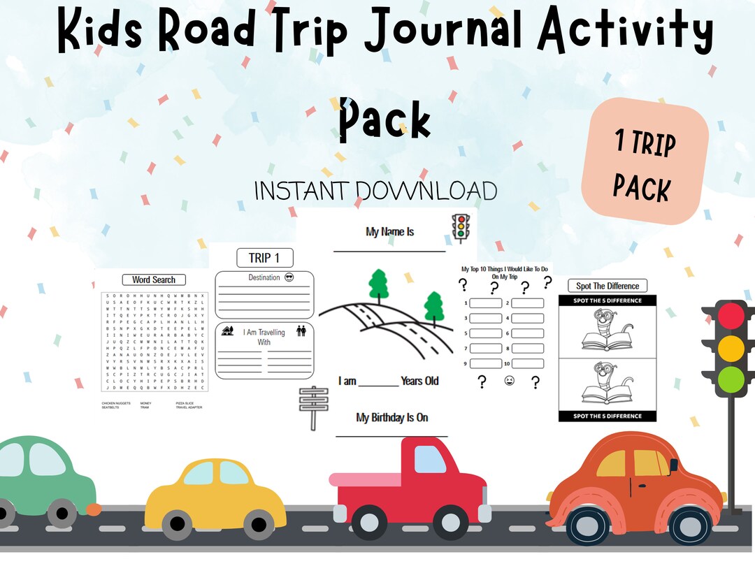 Kids Road Trip Journal Activity Pack - Etsy