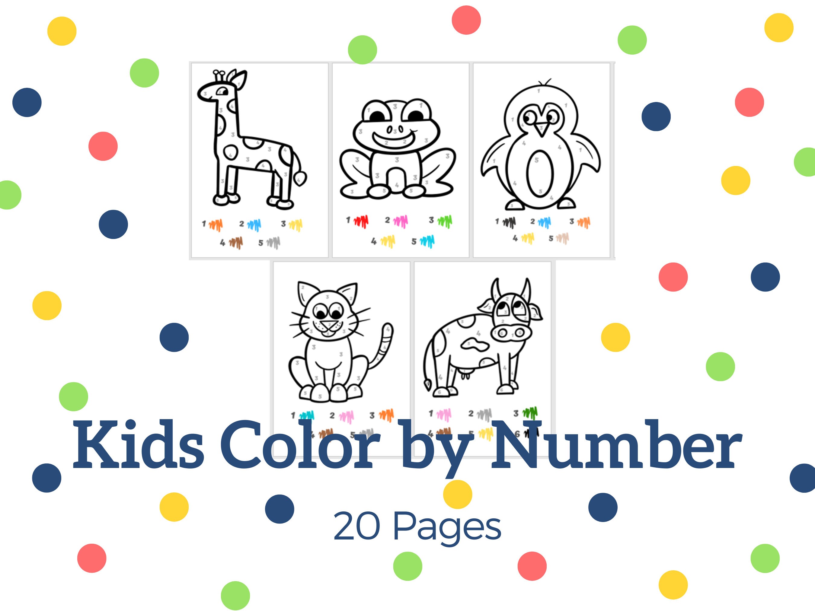 Color by Number Kids Printable, Coloring Guide, Instant Digital PDF ...