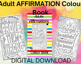 Positive Affirmations Colouring Pages - Etsy