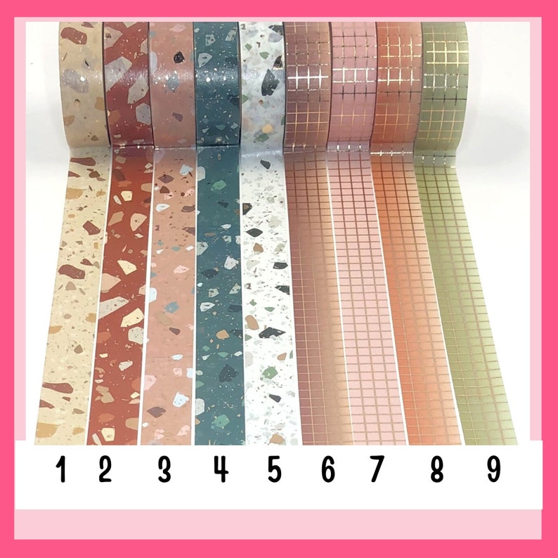 Washi Tape Samples: Terrazzo & Grid - Etsy