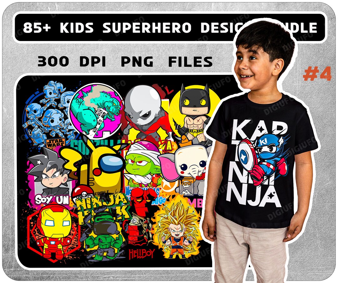 Kids Superhero Clipart Bundle: 85+ PNG Images (digital Download) - Etsy