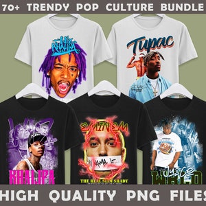 70+ Pop Culture T-shirt Designs: Hip Hop PNG Bundle,rock- Band T-shirts ...
