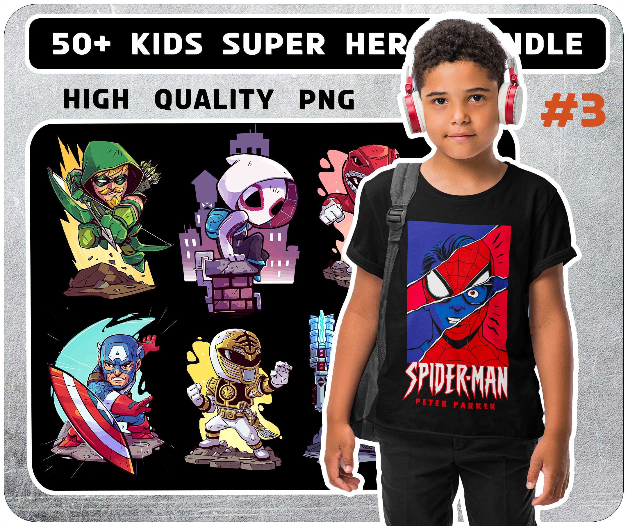 50 Kids Superhero Bundle super Heroes Kids Digital Set - Etsy