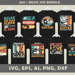 300 Premium MUSIC Svg Bundle, High Quality Print on Demand Designs ...