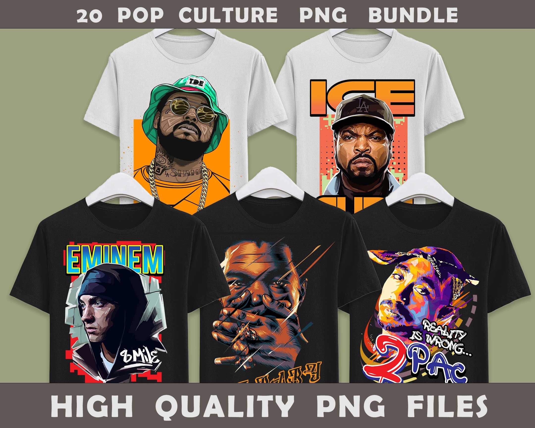 20 Pop Culture T-shirt Designs PNG Great for Stickers - Etsy
