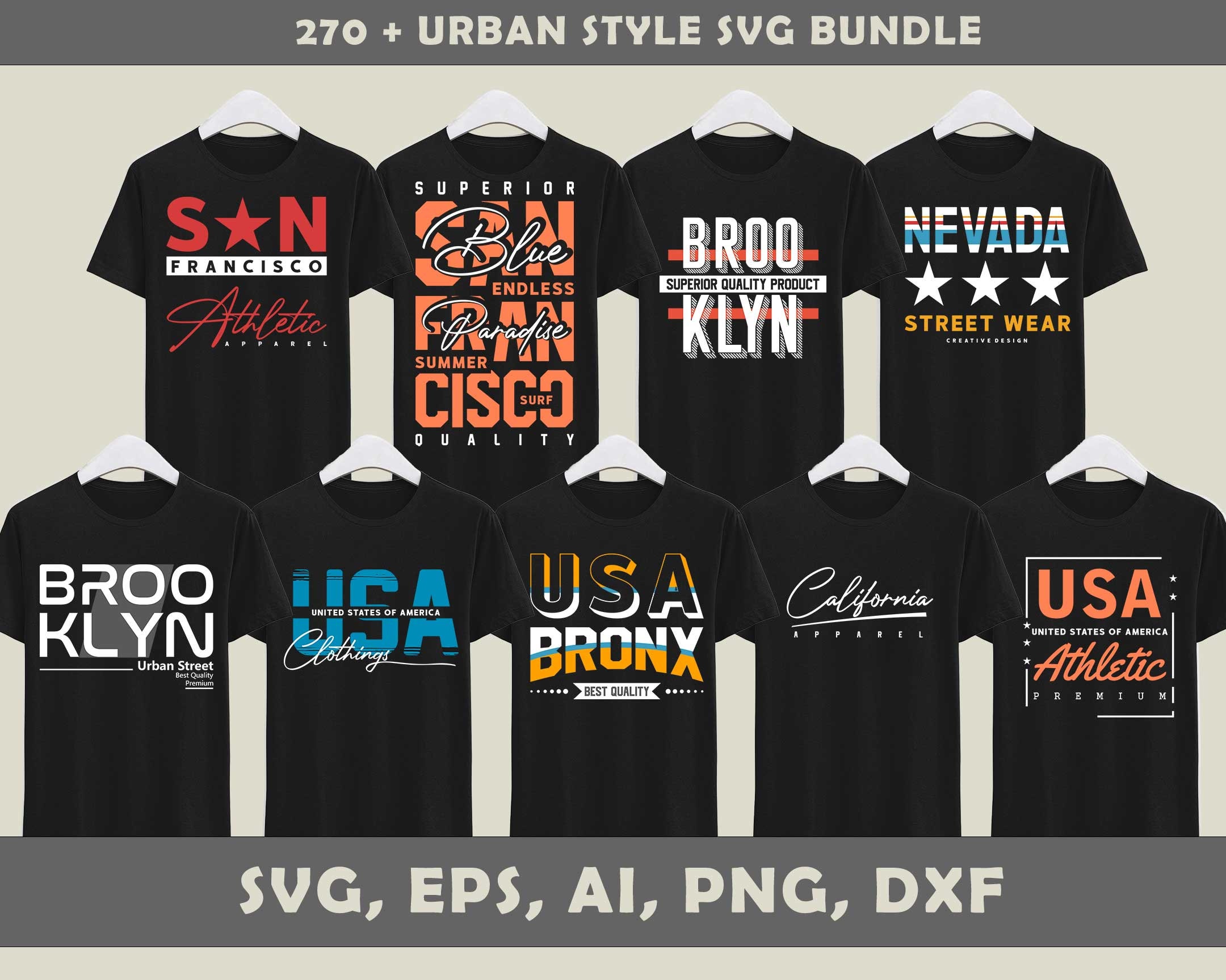 270 URBAN Style Svg Bundle Streetwear T-shirt Design - Etsy