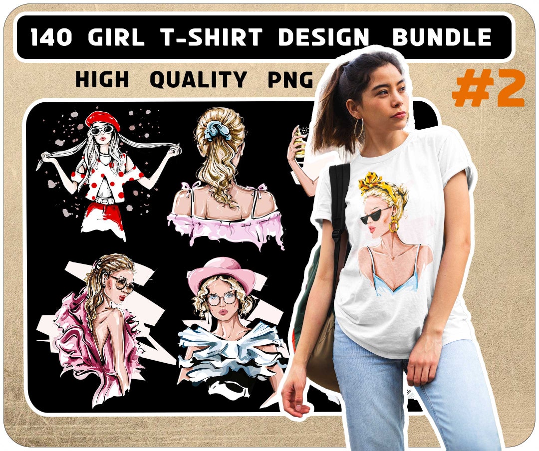 140 Premium Feminist Girl Design Bundle, Tee Design, T-shirt Design, T ...