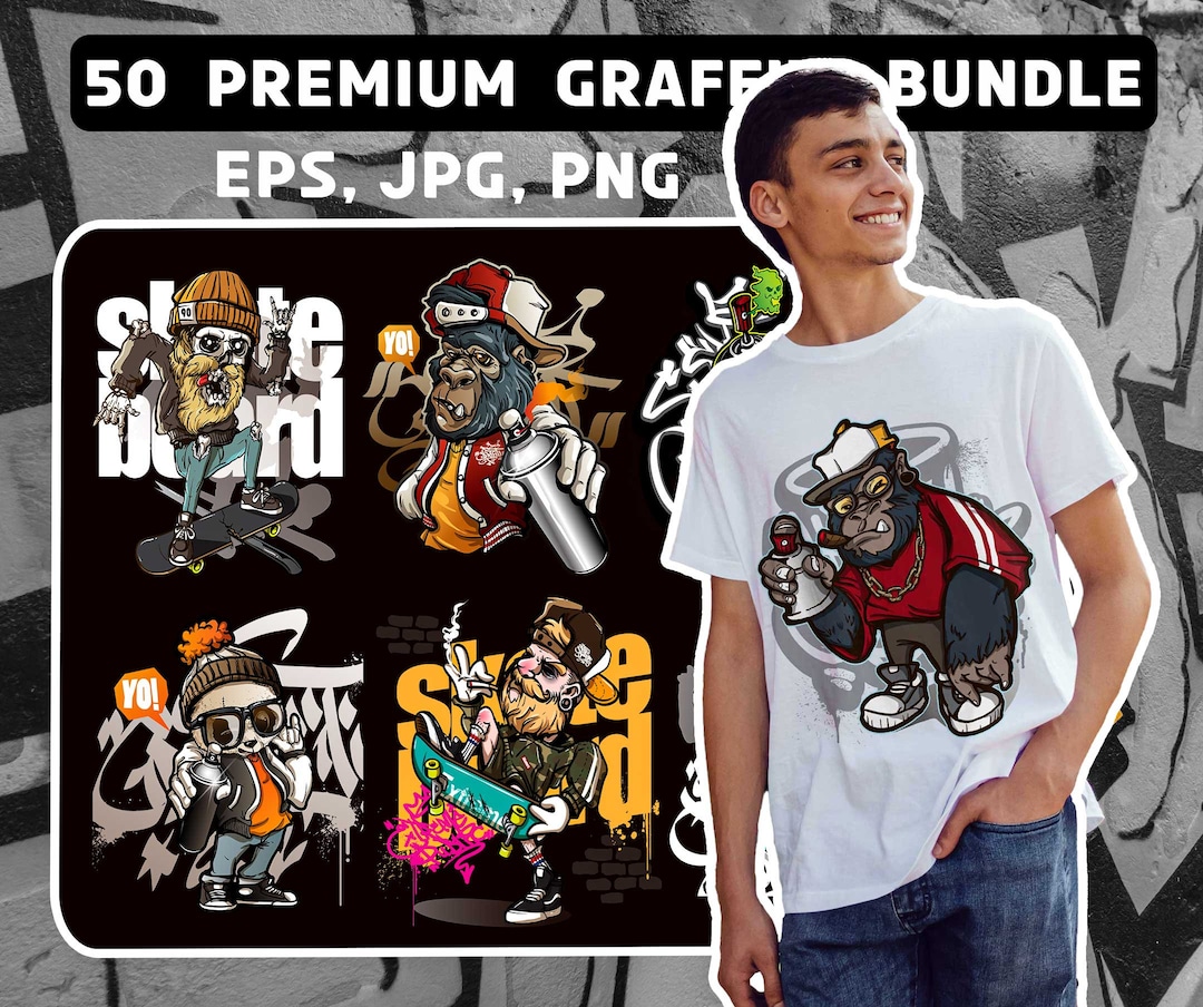 50 Graffiti T-shirt Designs, Street Art Graphics (digital Files) - Etsy