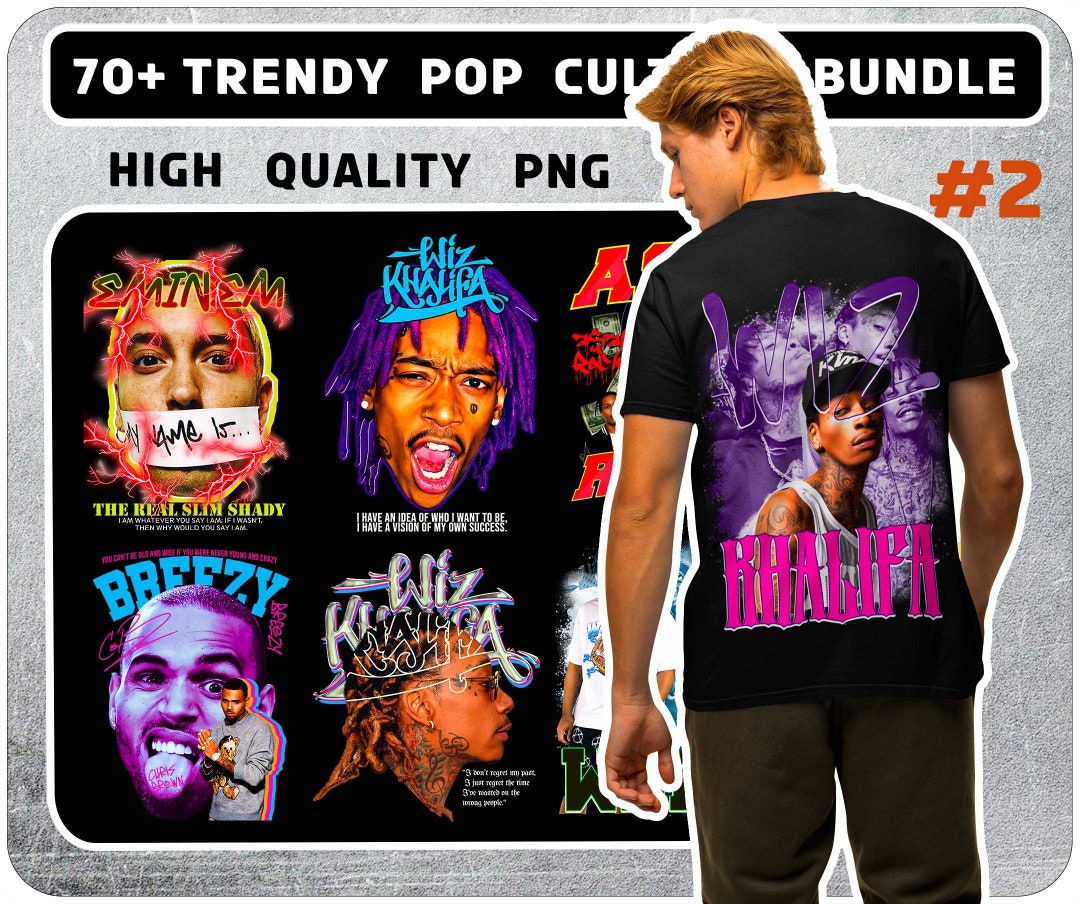 70+ Pop Culture T-shirt Designs: Hip Hop PNG Bundle,rock- Band T-shirts ...