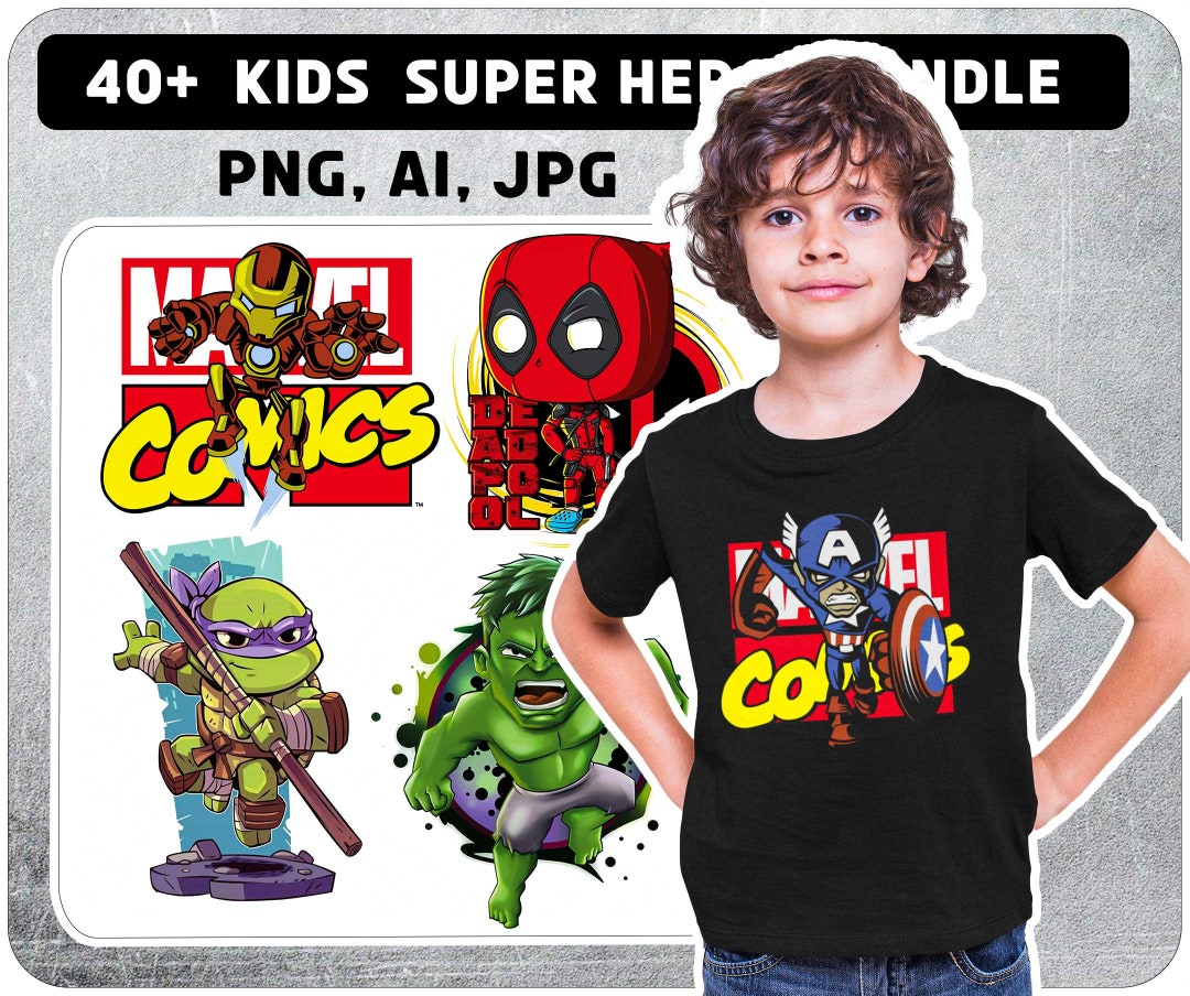 40+ Kids Superhero Bundle -super Heroes Kids Digital Set - Clipart ...