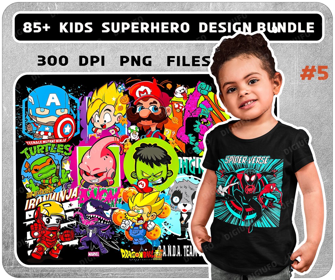 Kids Superhero Clipart Bundle: 85+ PNG Images (digital Download) - Etsy