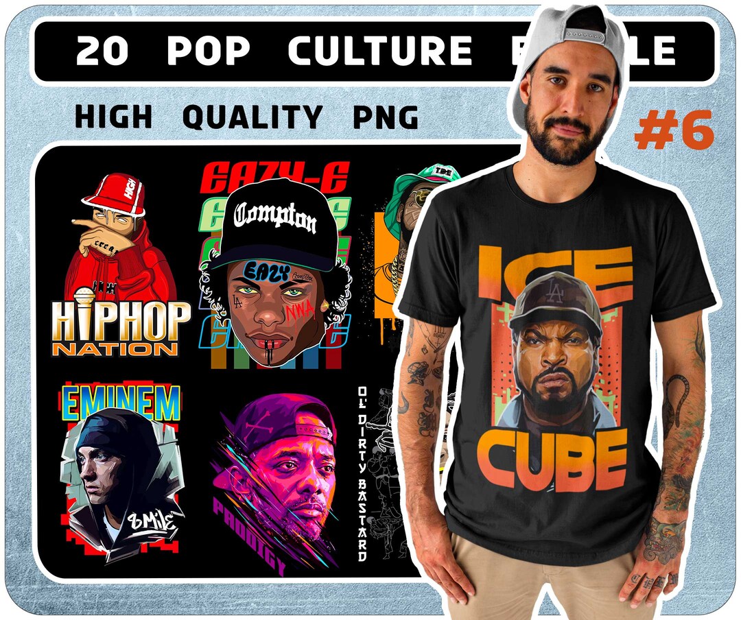Pop Culture T-shirt Designs: Hip Hop PNG Bundle (digital Download) - Etsy