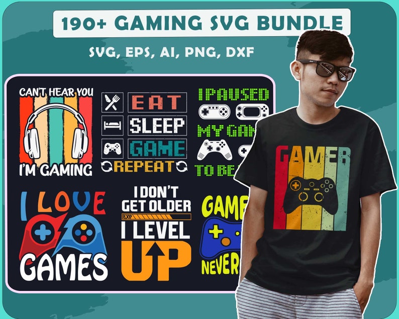 Gamer Svg Gamer Svg Bundle Gaming Svg Bundle Funny Gamer - Etsy