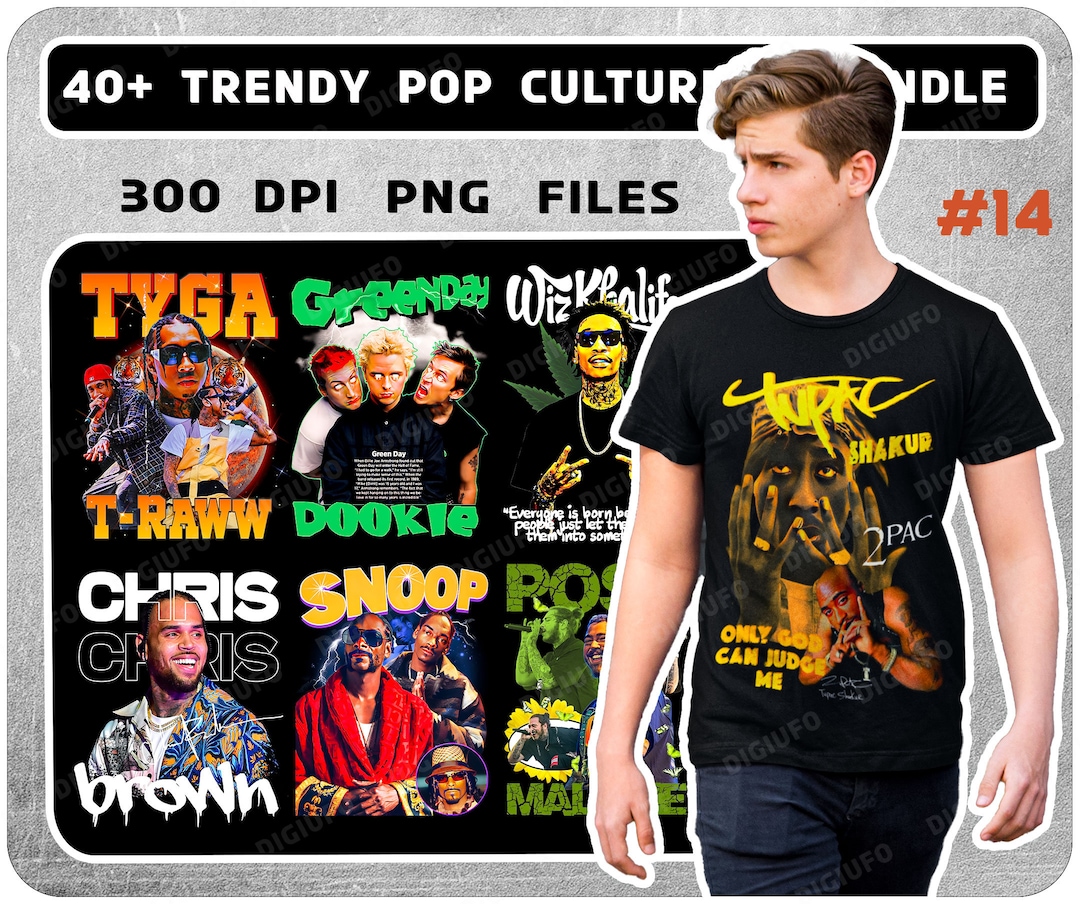 40+ Pop Culture T-shirt Designs: PNG Bundle (digital Download) - Etsy