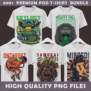 300 + Premium T-shirt Pod Design Bundle, High Quality Print, Commercial ...