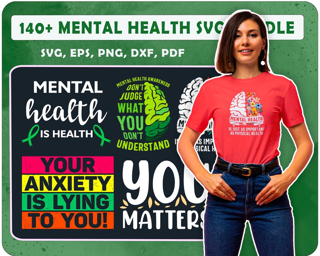140+ Mental Health Matters SVG Bundle, Big Bundle SVG File for Cricut ...