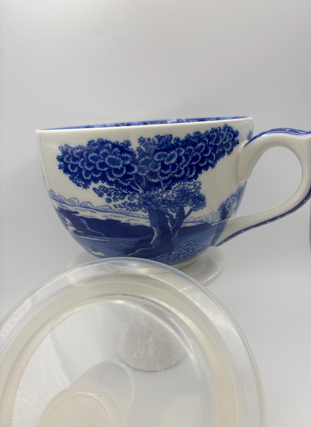 Spode Blue Italian Mug/bowl With Lid. 20 Ounces, Tight-fitting Lid - Etsy