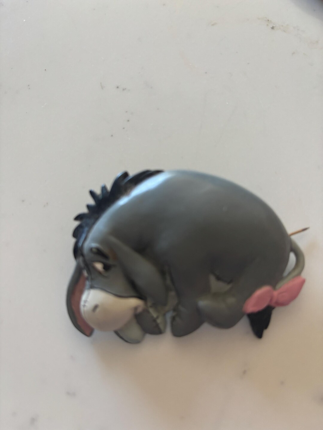 Eeyore Vintage Pin, Disney, Sculpted Donkey Looking Back, Pink Bow on ...