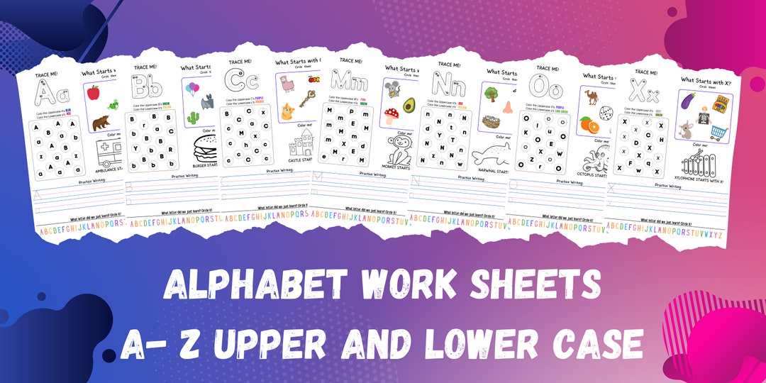 Printable Alphabet Worksheets | A to Z Learning Letters | Coloring and ...