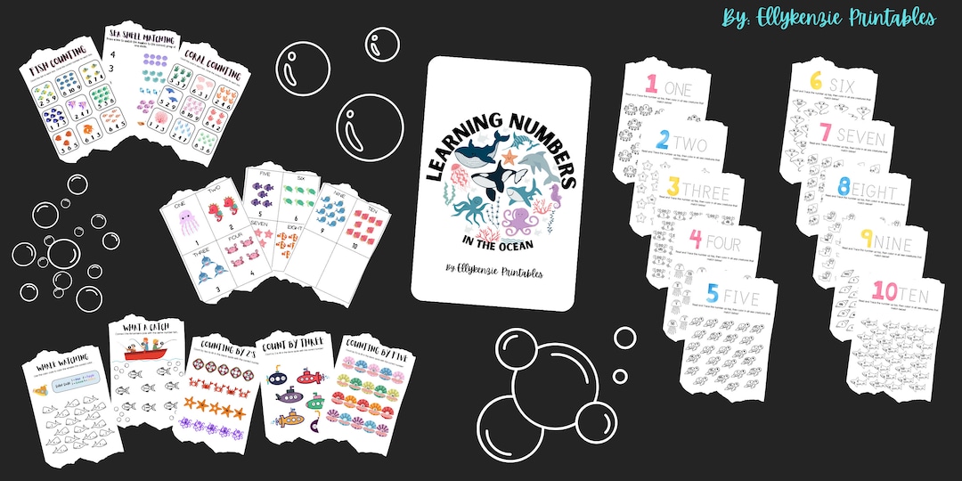 Printable Ocean Themed Number Worksheets, Preschool Worksheets ...