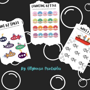 Printable Ocean Themed Number Worksheets, Preschool Worksheets ...