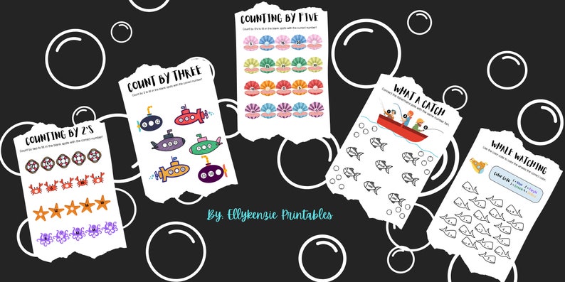 Printable Ocean Themed Number Worksheets, Preschool Worksheets ...