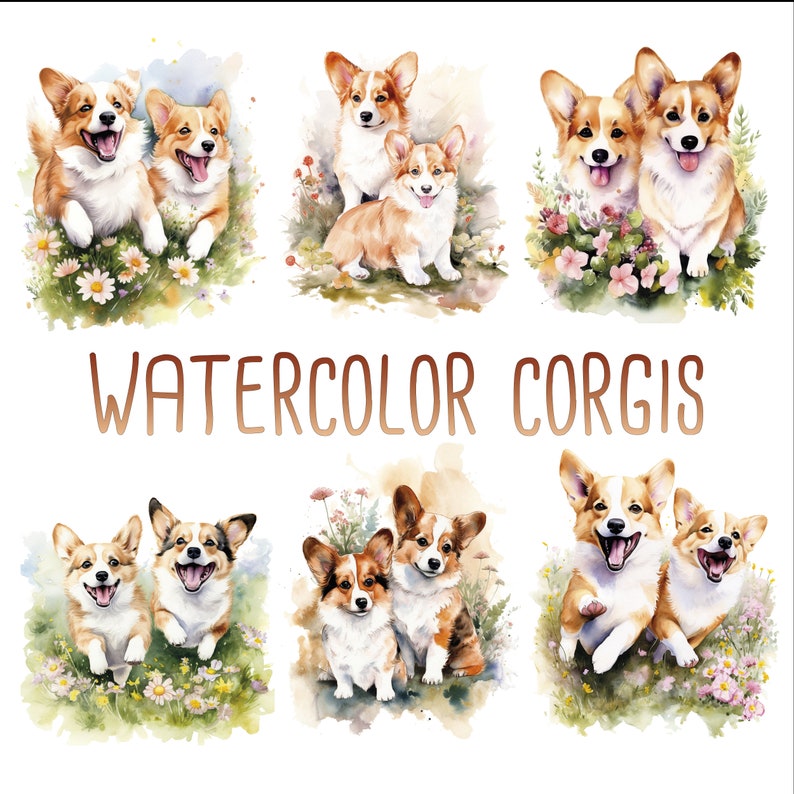 Corgi Watercolor PNG, Watercolor Clipart, Watercolor Painting ...