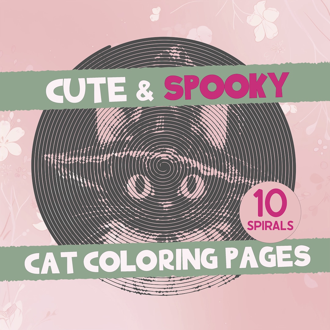 Cute and Spooky Cats Coloring Pages for Adults, Halloween Cuteness for ...