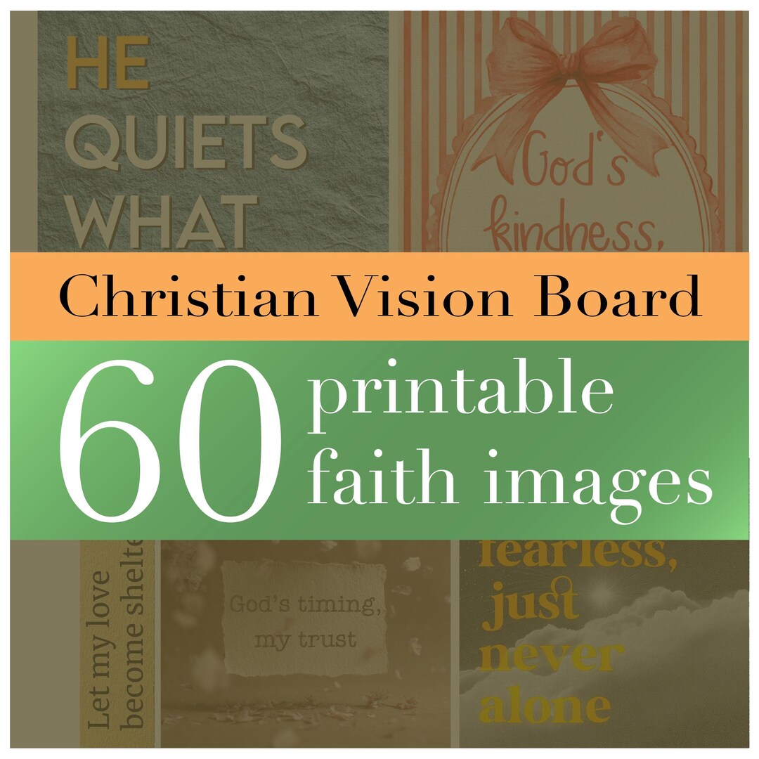 Christian Vision Board, 60 Printable Faith Filled Cards & Images ...