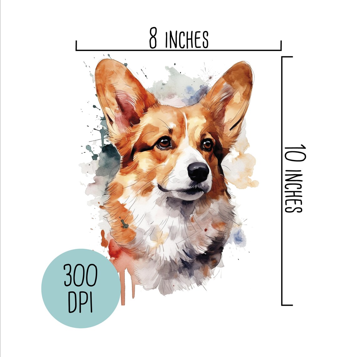 Corgi Watercolor Corgi PNG Watercolor Clipart Cute Animal - Etsy