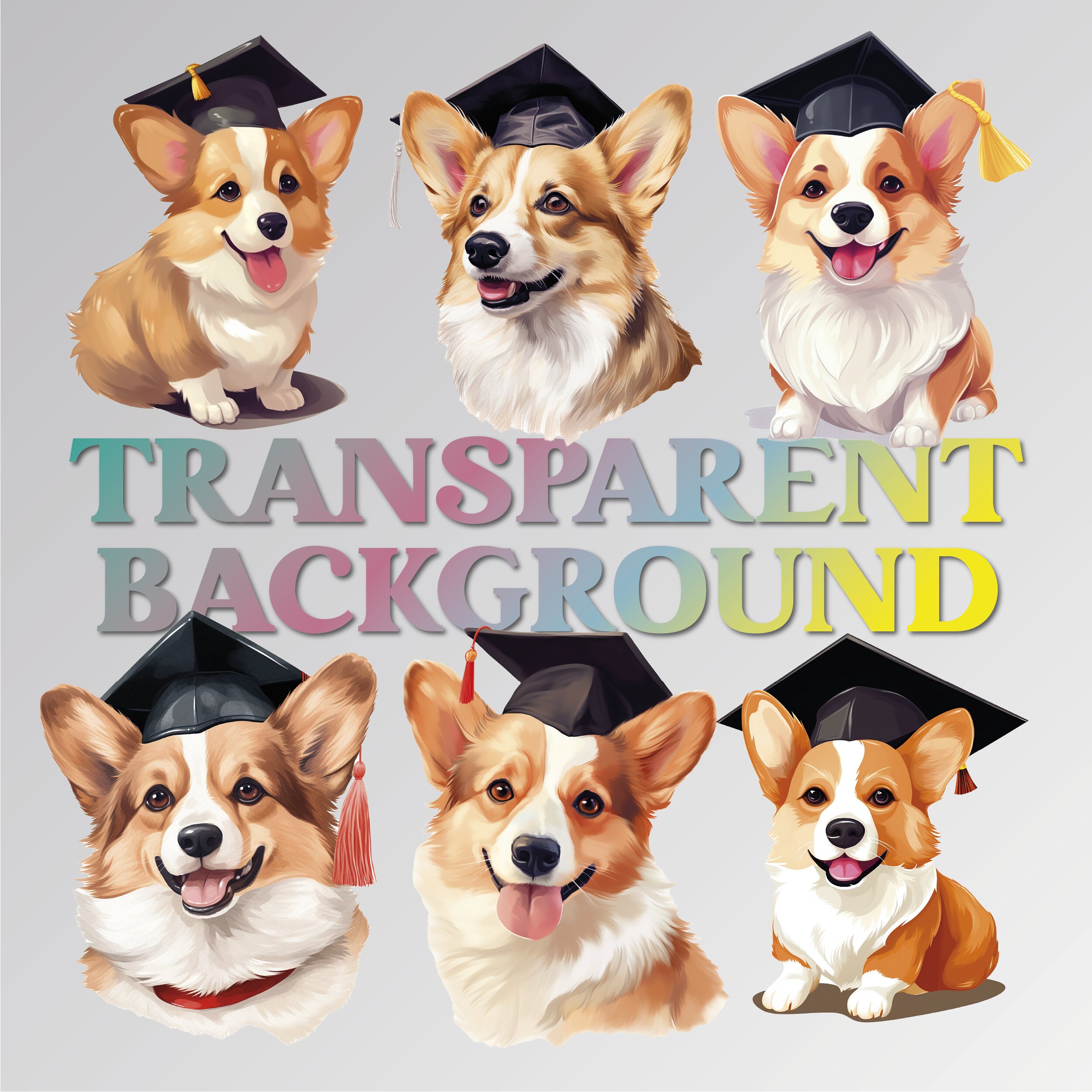 Graduation Corgi PNG, Cute Animal Clipart, Corgi Portraits With ...