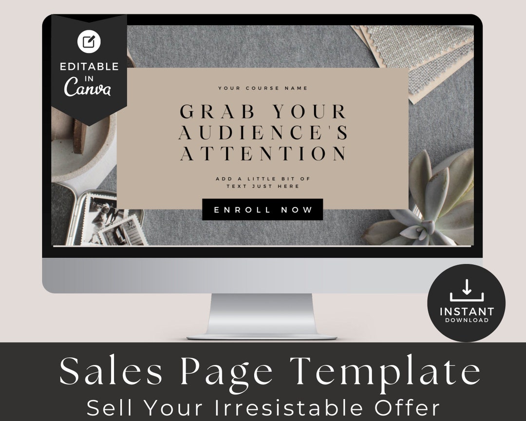 Course Sales Page Template INSTANT DOWNLOAD Coaches Landing Page ...