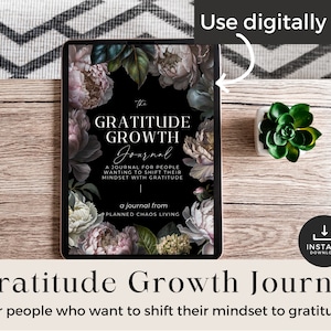 Printable Gratitude Journal INSTANT DOWNLOAD Growth Journal Mental ...