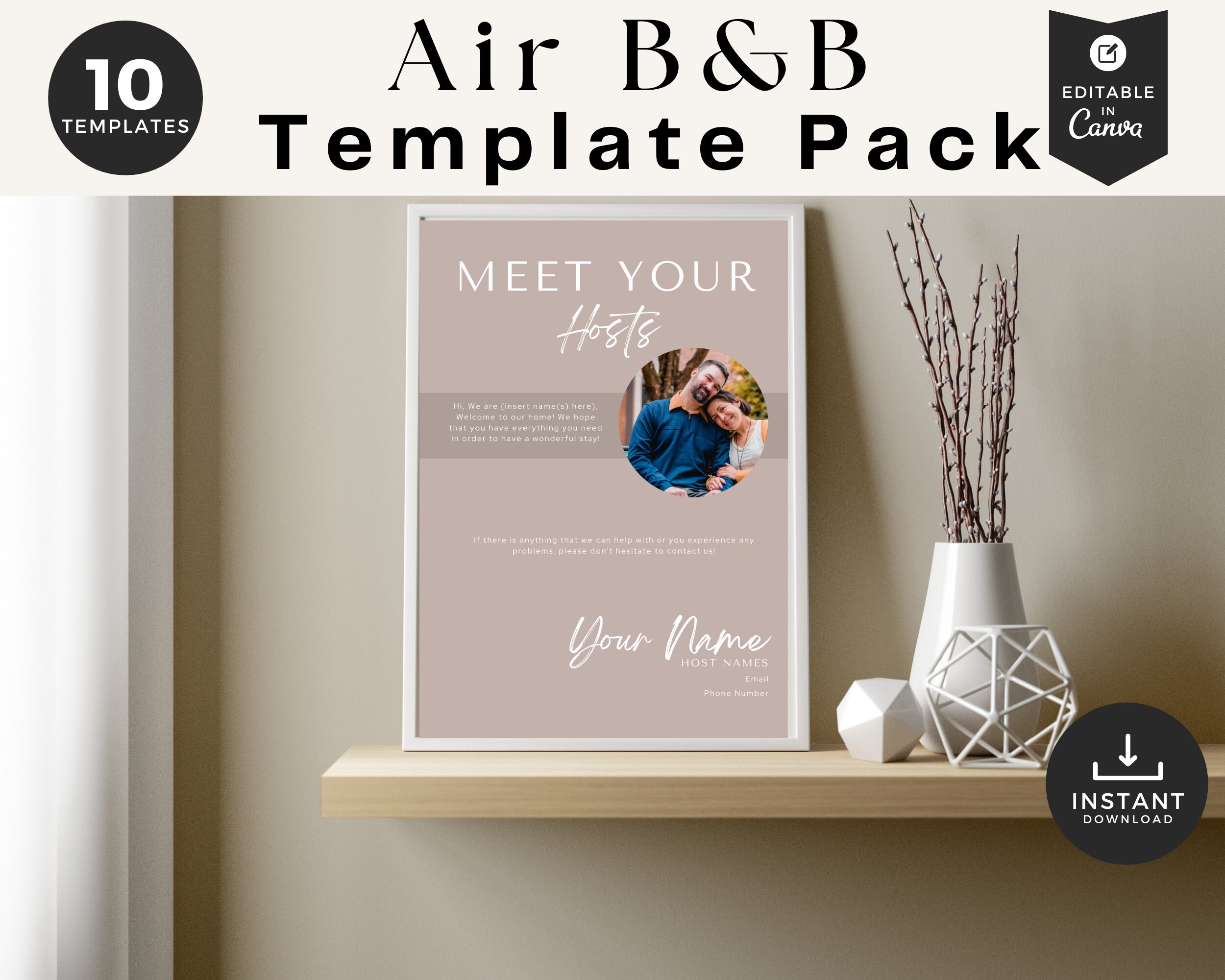 Air Bnb Printable Signs Canva Template INSTANT DOWNLOAD - Etsy