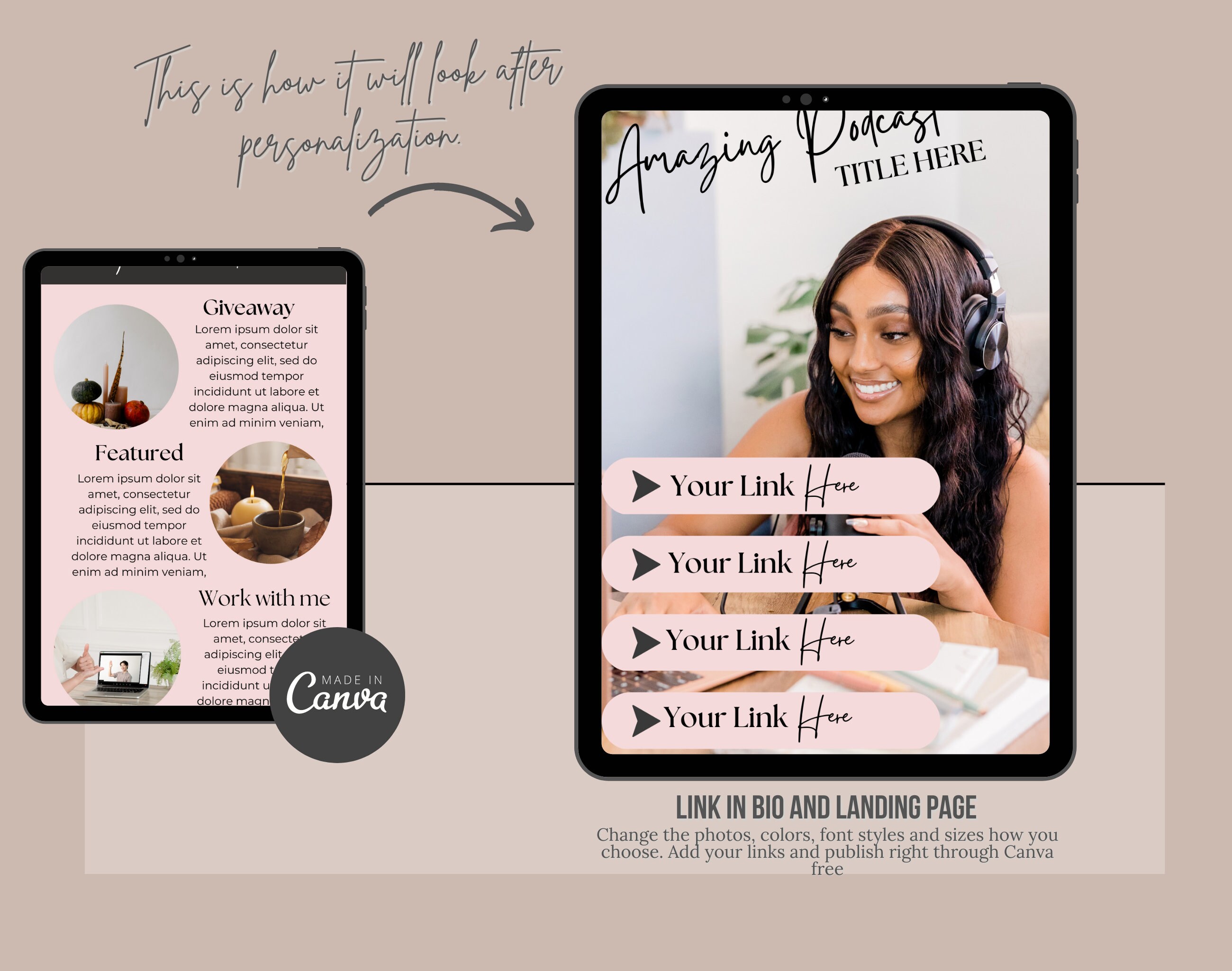 Instagram Landing Page Template & Link in Bio INSTANT DOWNLOAD Canva ...