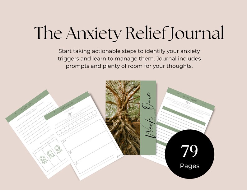 Anxiety Relief Journal INSTANT DOWNLOAD Mental Health Mindfulness ...