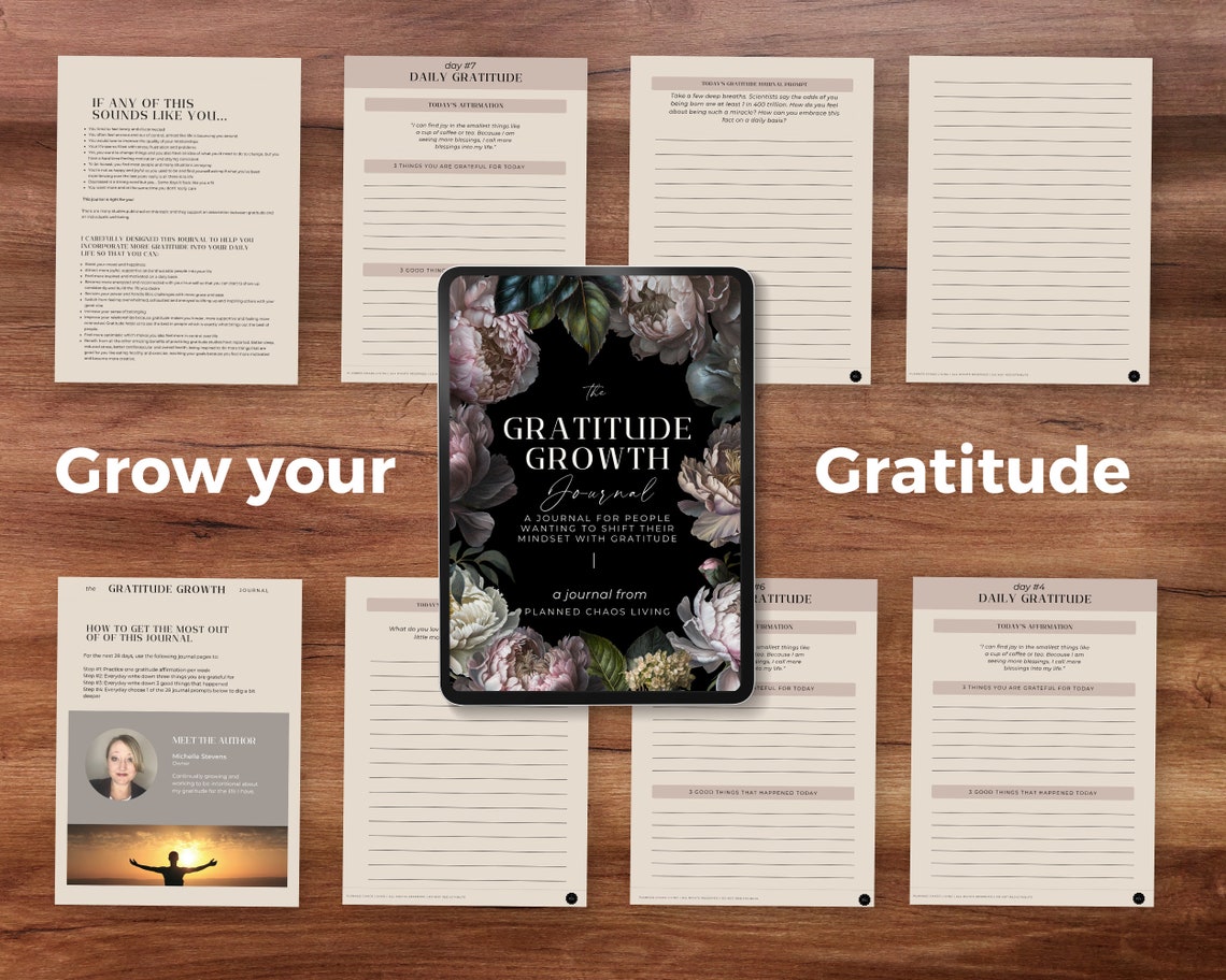 Printable Gratitude Journal INSTANT DOWNLOAD Growth Journal Mental ...