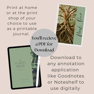 Anxiety Relief Journal INSTANT DOWNLOAD Mental Health Mindfulness ...