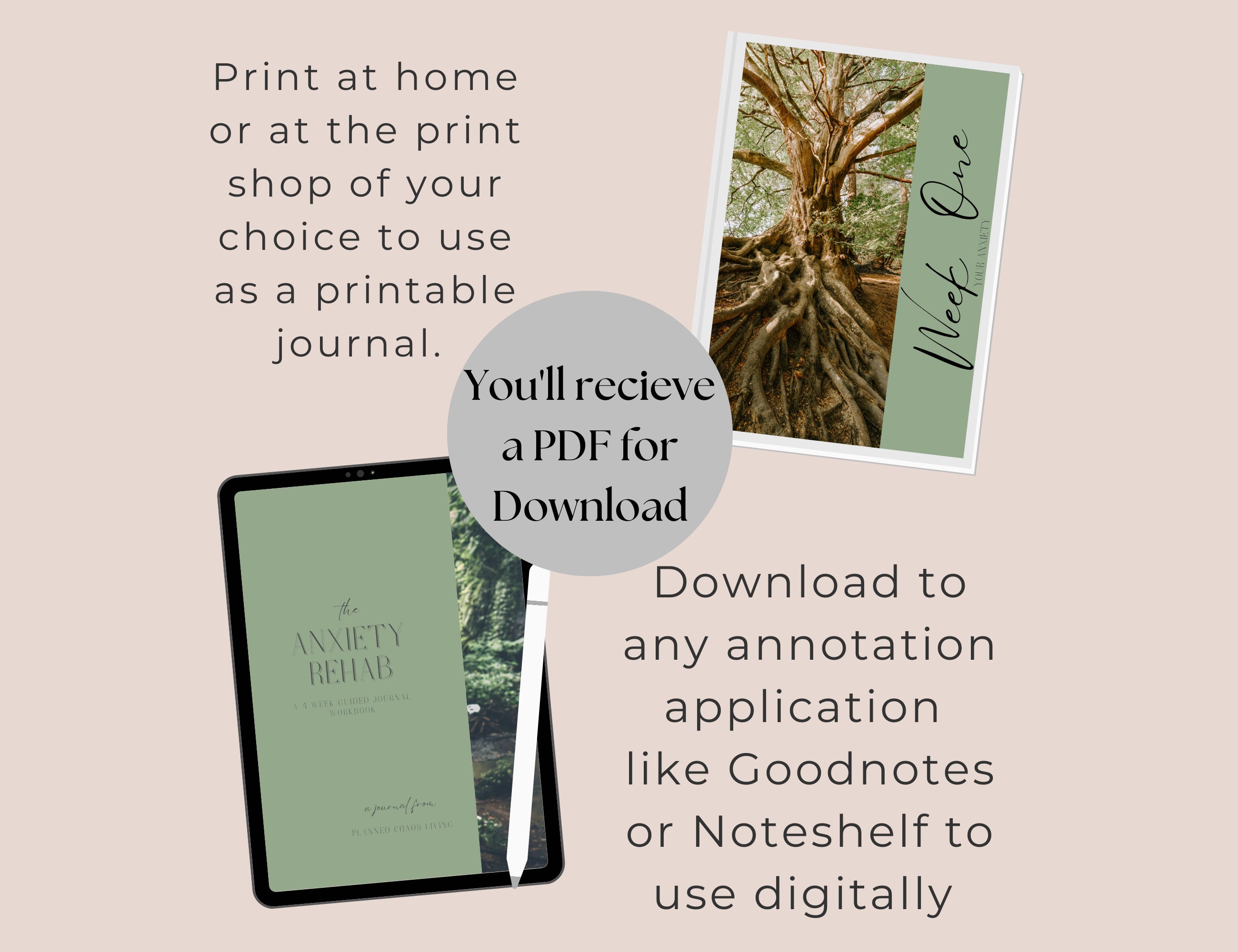 Anxiety Relief Journal INSTANT DOWNLOAD Mental Health Mindfulness ...