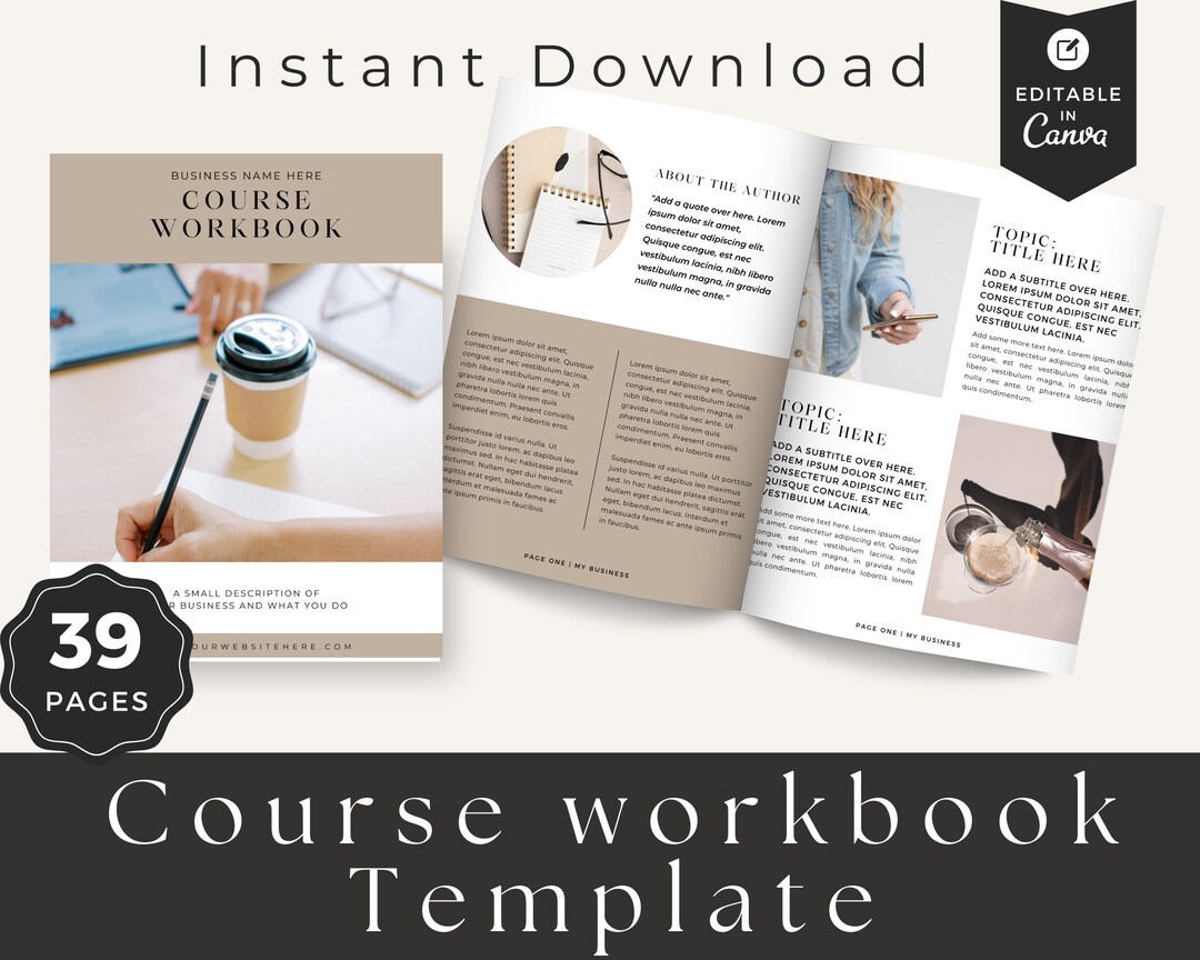 Course Creator Workbook Template Canva INSTANT DOWNLOAD Coach ...
