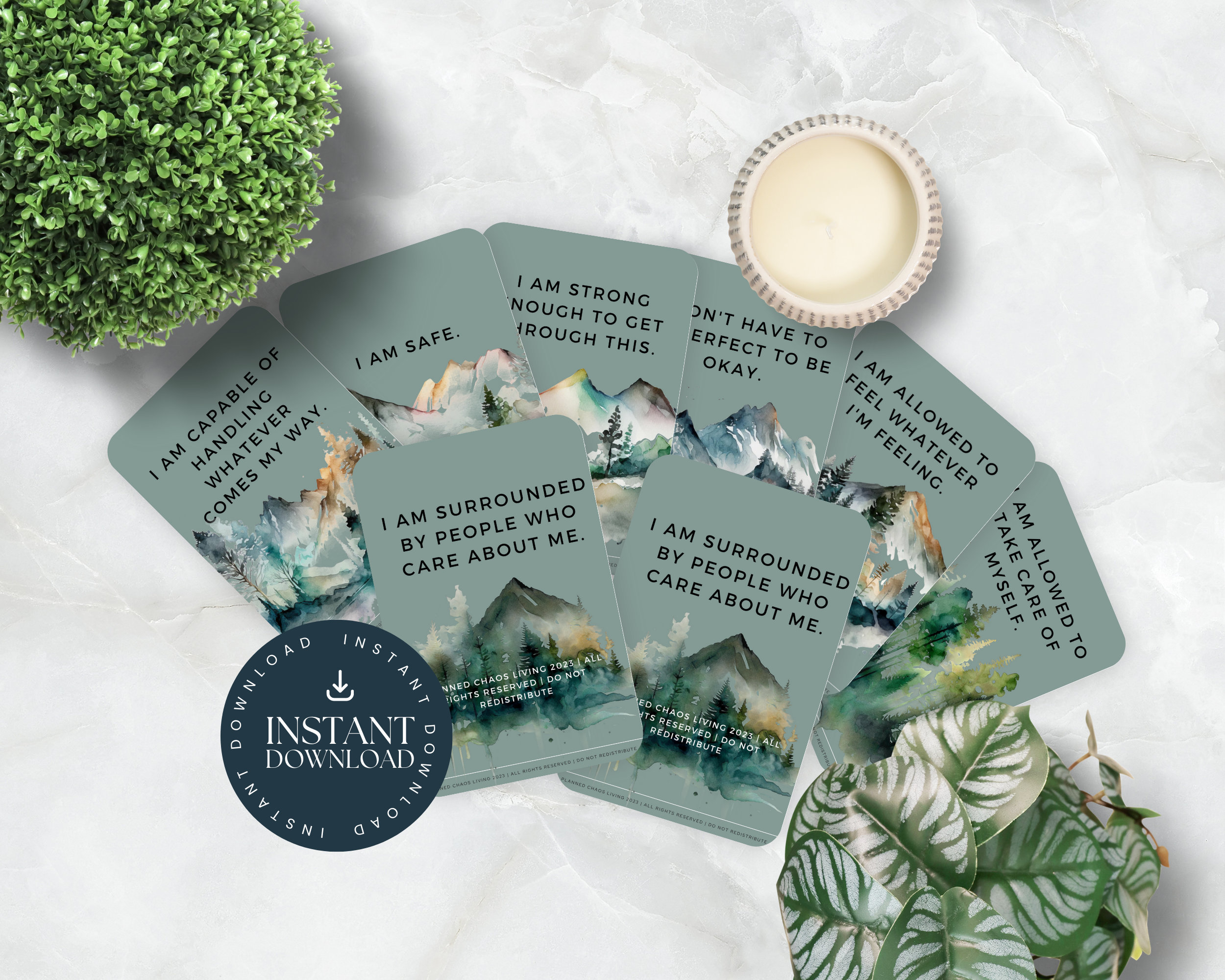 Men's Affirmation Cards INSTANT DOWNLOAD Anxiety and Relief Positive ...