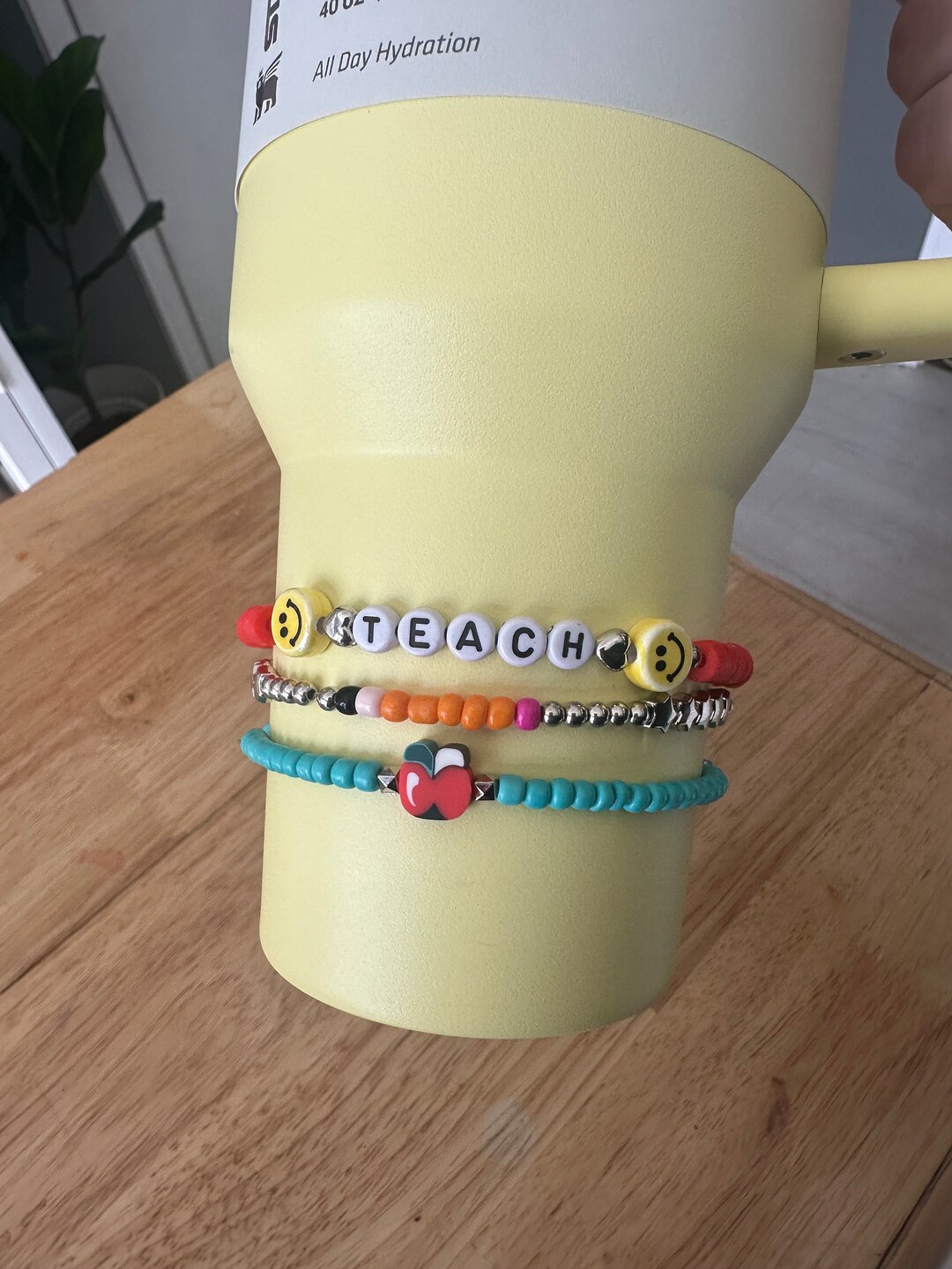 Teacher Stanley Bracelets Tumbler Boot Topper/ Charm Stacked Bracelets ...