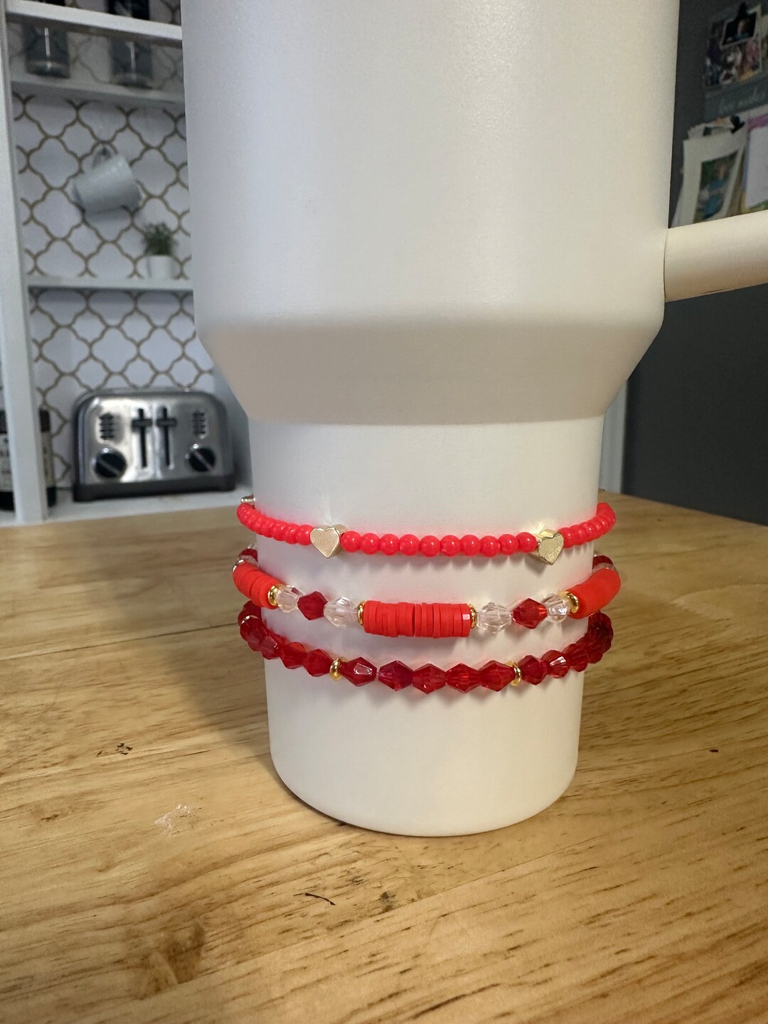 Lava Red Stanley Tumbler Bracelets- Boot Topper/ Charm Stacked - Etsy