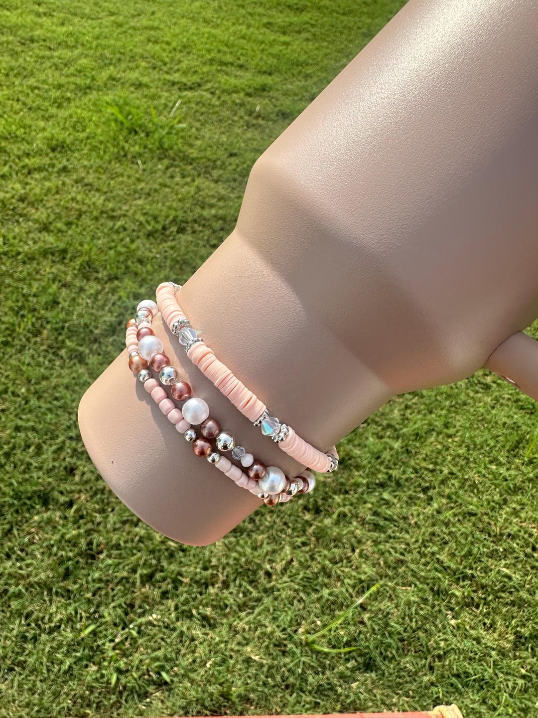 Almond Rose Stanley Bracelets- Tumbler Boot Topper/ Charm Stacked ...