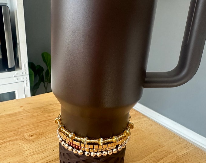 Gold Stack Stanley Bracelets- Boot Topper/ Charm Stacked Bracelets - Etsy
