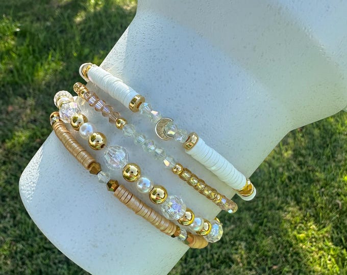 Cream Moon Stanley Bracelets- Tumbler Boot Topper/ Charm Stacked ...